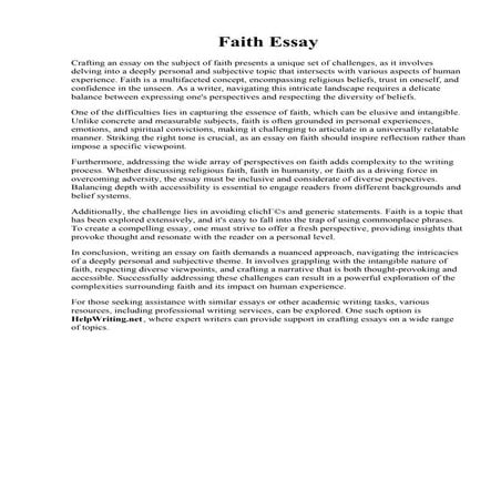 Faith Essay | PDF