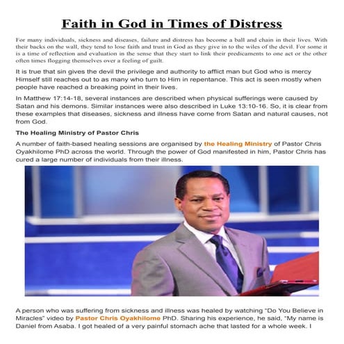 Healing School Of Christ Embassy – Taking Divine Healing to the Nations ...