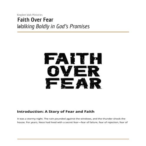 Faith Over Fear - Walking Boldly in God’s Promises | PDF