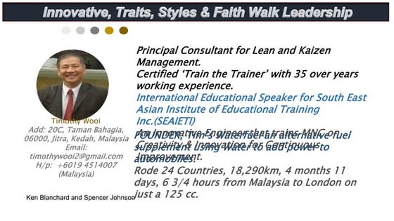 Timothy Wooi, Lean consultant at tim's water fuel at Tim's water fuel