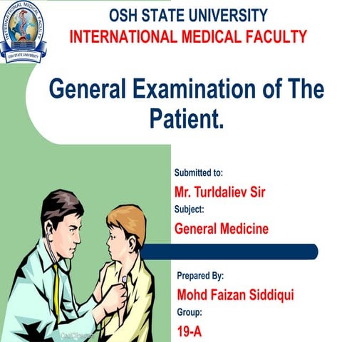 General Examination of The Patient. | PPT