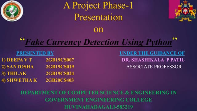Fake Currency Detection Pdf New Ppt Pptx