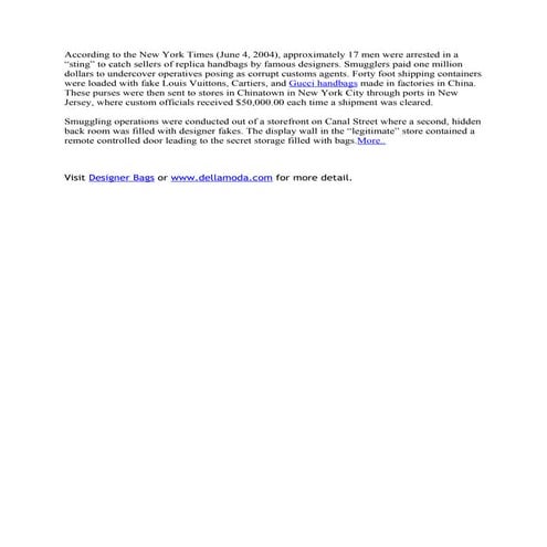 Fake Designer Handbags | DOC | Crime & Harmful Acts to Individuals ...