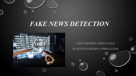 Fake News Detection Using Machine Learning Algorithm Pptx Computing
