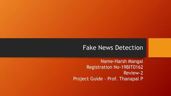 Fake News Detection Using Machine Learning Algorithm Pptx Computing Technology And Computing