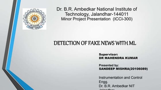 Fake News Detection Using Machine Learning Algorithm Ppt 4398