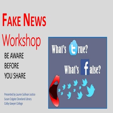 Fake News Workshop Powerpoint Presentation | PPT