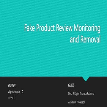 Fake Product Review and monitoring syste | PPTX
