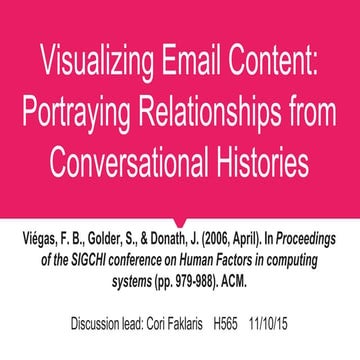 "Visualizing Email Content": Article discussion slides | PPTX