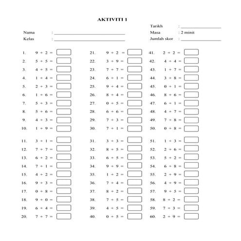 Fakta asas matematik | PDF