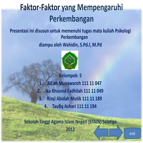 Faktor – faktor yang mempengaruhi perkembangan | PPTX