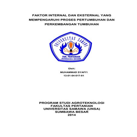 Faktor internal dan eksternal | DOCX