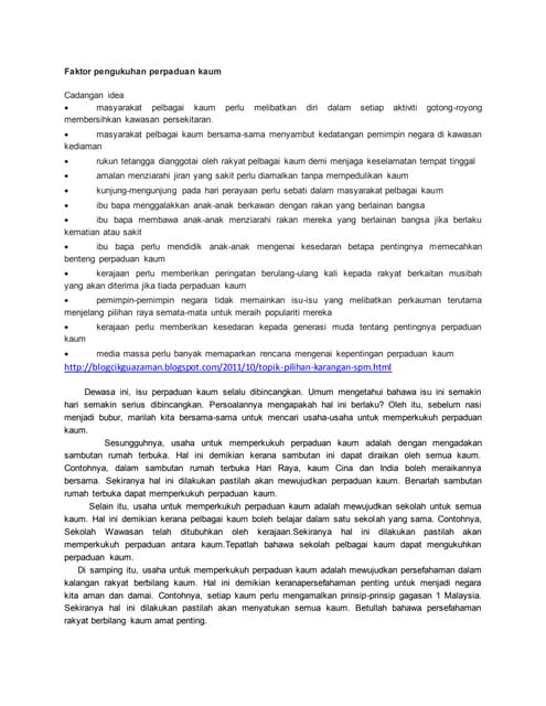 Implikasi tidak wujud perpaduan kaum dan integrasi nasional di malaysia ...