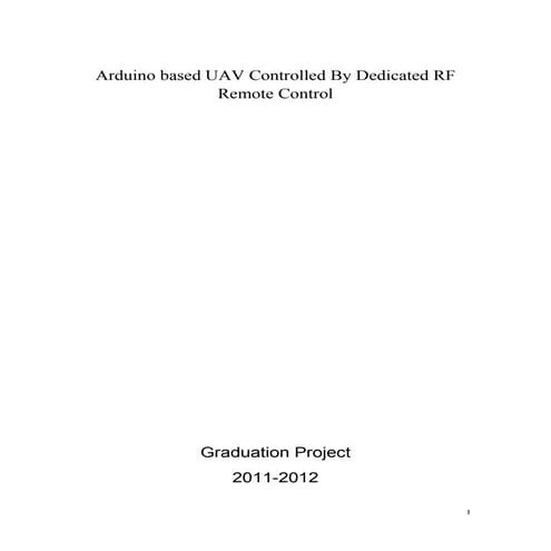 Arduino based UAV Controlled By Dedicated RF Remote Control | PDF