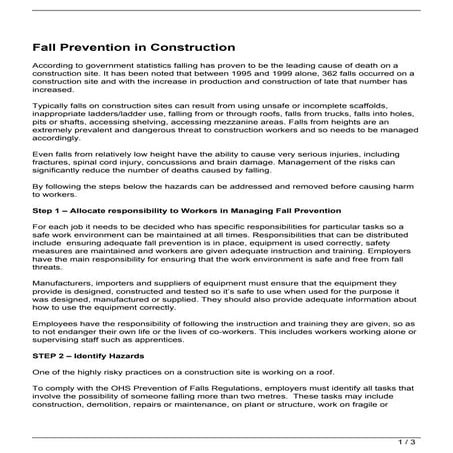 Fact Sheet - Construction | PDF
