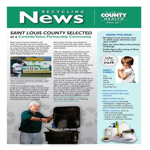 Fall 2011 Recycling newsletter | PDF