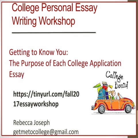 Getting to Know You: Fall 2017 Personal Statement Workshop | PPTX