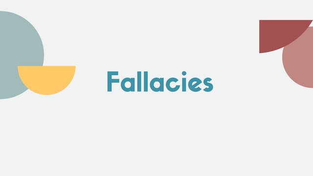 List of Logical Fallacies | DOCX