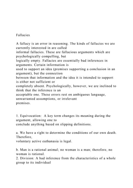 Chapter 5 fallacies | PPTX