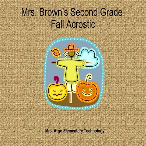 Fall Acrostic Powerpoint Second Grade Brown | PPT