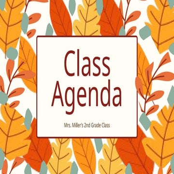 Fall Daily Class Agenda Presentation in Red Orange and Yellow Autumn ...