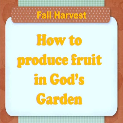 Giving God's Way: Seedtime & Harvest | PPTX