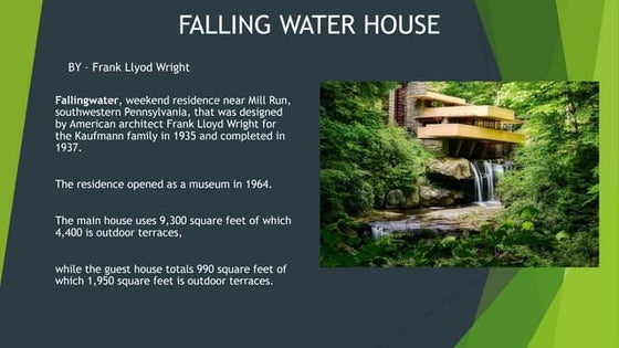 Falling water (Frank Lloyd Wright) | PPTX