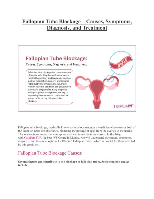 Blocked fallopian tubes a complete overview | PDF