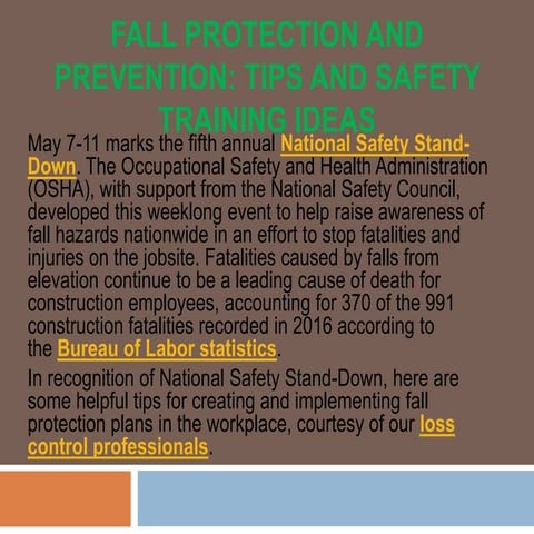 Fall protection and prevention | PPTX
