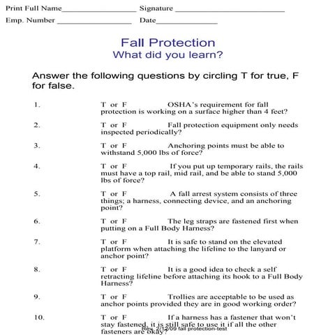 Fall Protection Test | PPT