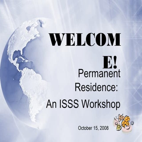 Fall Permanent Resident Workshop | PPS