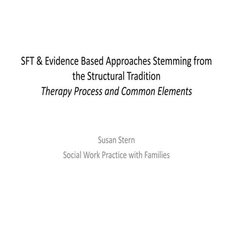SFT & EB Approaches emerging from Structural Tradition: Therapy Process ...