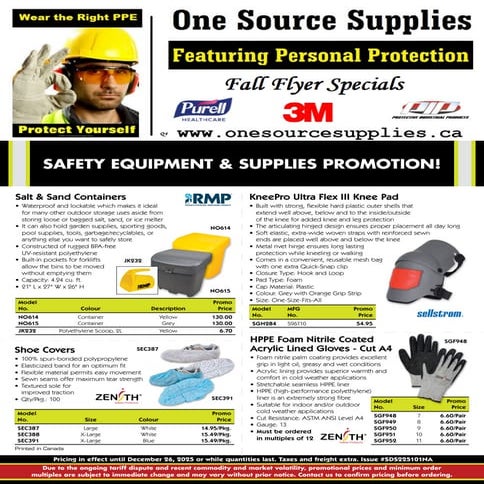 FALL SAFETY FLYER SPECIALS: New 3M Skilled Trades Respirators **EXPIRED ...