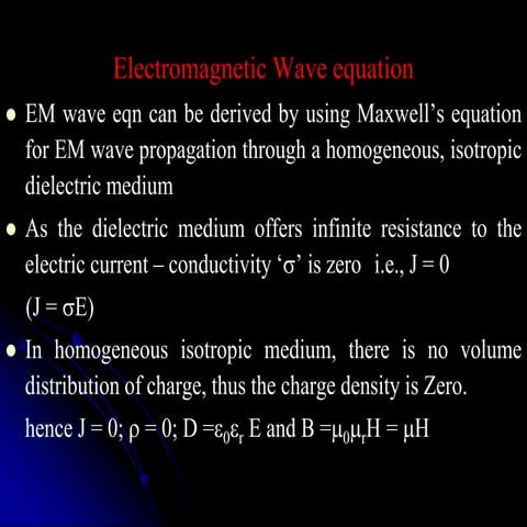 electromagnetic wave equation | PPT