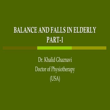 Falls and Preventive Measure of Fall in Elderly | PDF
