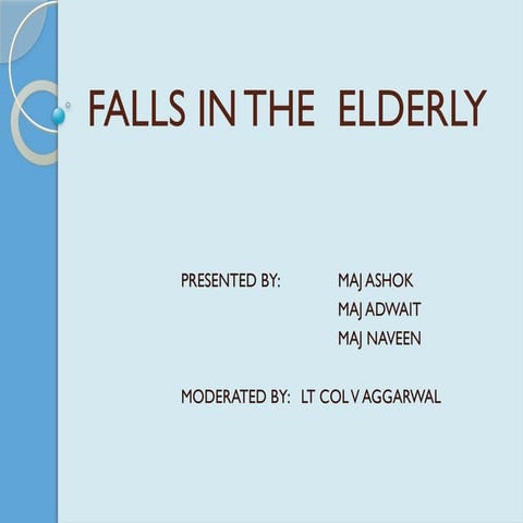 risk factors & prevention of Falls in Elderly | PPTX
