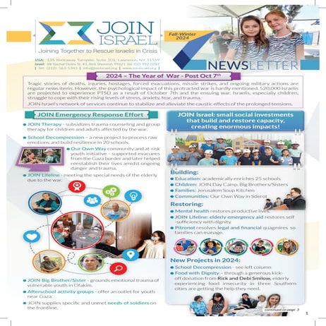 JOIN Israel: Fall-Winter Newsletter 2024 | PDF