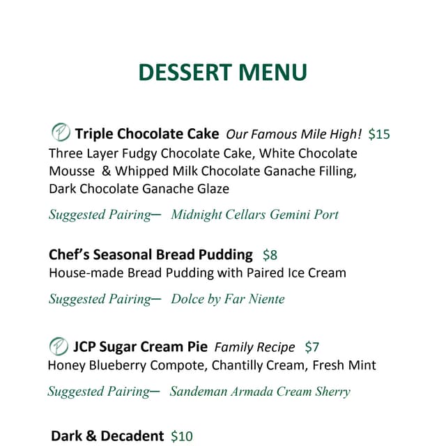 Fall Winter Dessert Menu 2016.17