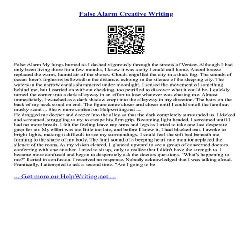False Alarm Creative Writing | PDF