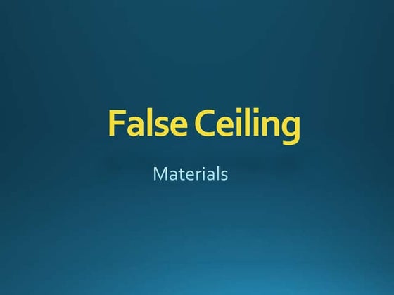 False ceiling | PPT