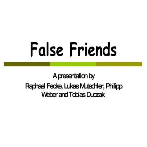Cognates and false cognates | PPTX