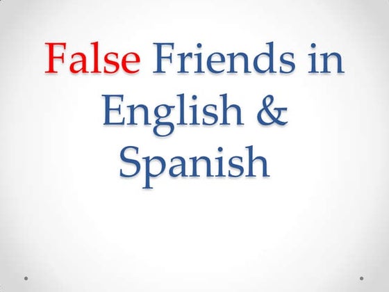 Cognates and false cognates | PPT