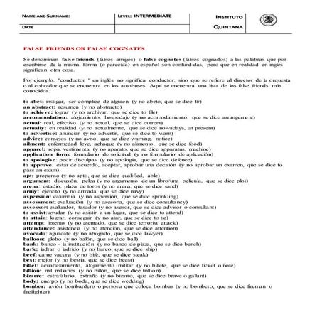 False friends or false cognates | DOCX