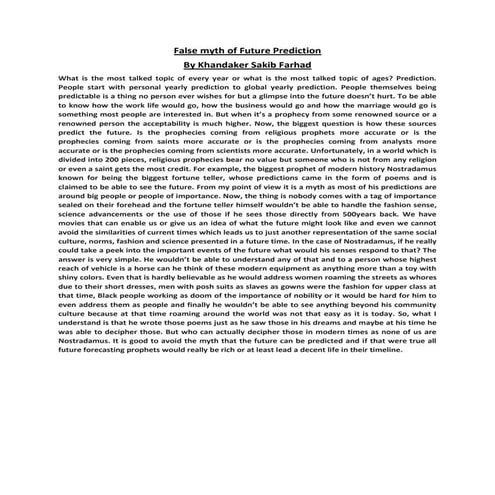False myth of Future Prediction Explained | PDF