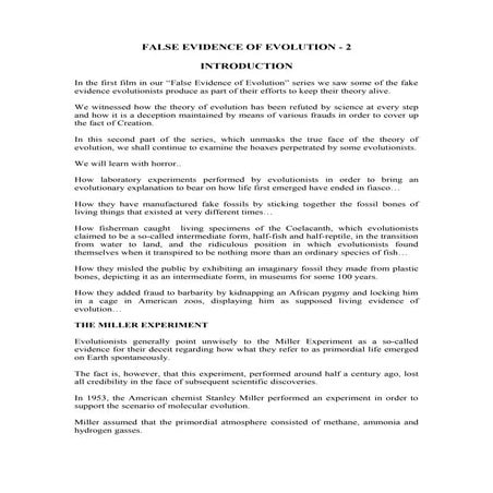 False proofs of evolution. 2. english | PDF