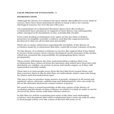 False proofs of evolution. 1. english | PDF