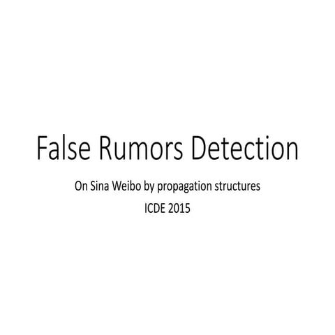 False rumors detection | PPT