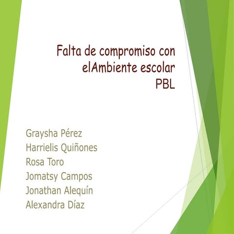 Falta de compromiso con el ambiente escolar | PPTX