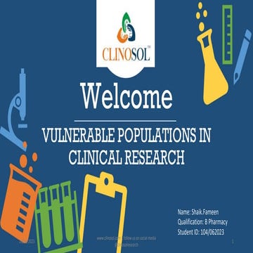 Vulnerable Population in Clinical Research | PPTX