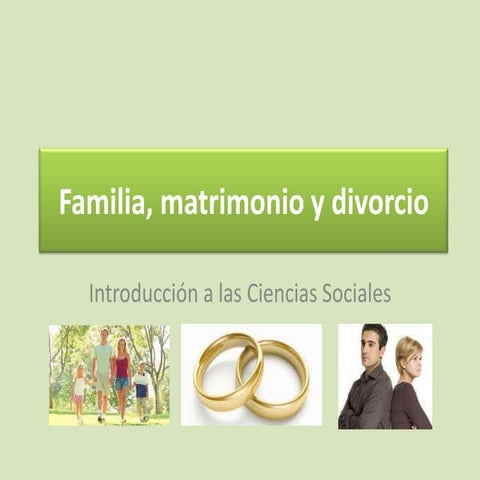Familia, matrimonio y divorcio | PPTX